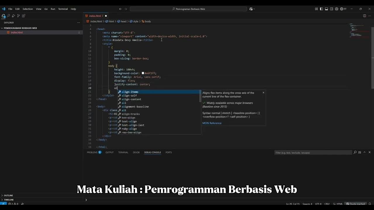 TUGAS TUTORIAL 1 Pemrogramman Berbasis Web - YouTube