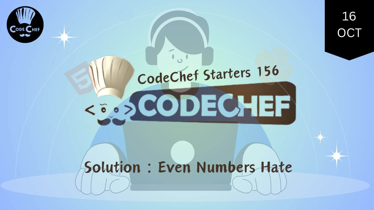 Even Numbers Hate || CodeChef Starters 156 || CodeChef Solution - YouTube