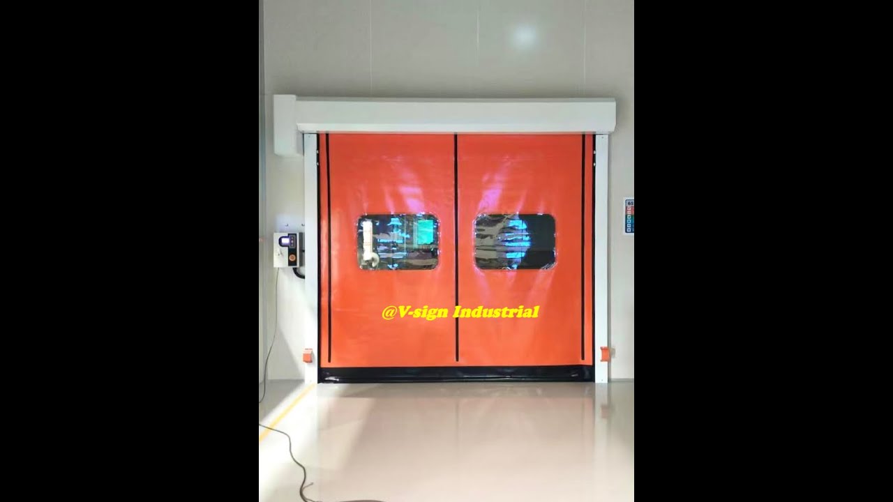V-sign Industrial High Speed Zipper Doors in Malaysian Project - YouTube