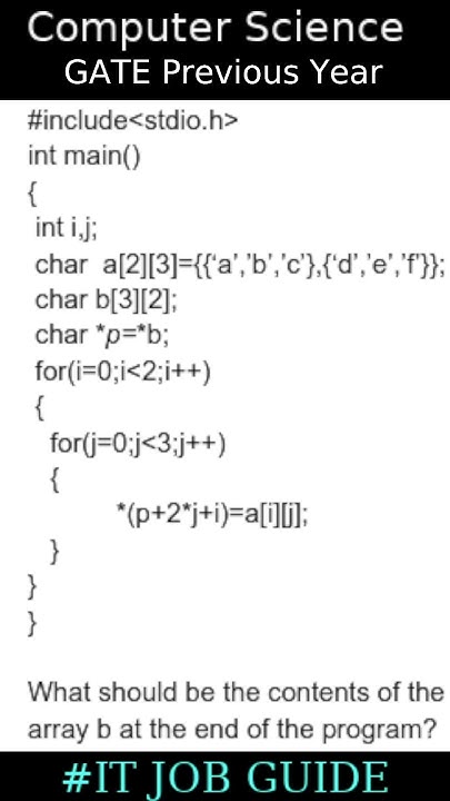 CS/IT GATE OUTPUT Questions 8 🔥🔥👨‍🎓 #coding #computerknowledge #shorts #youtubeshorts - YouTube
