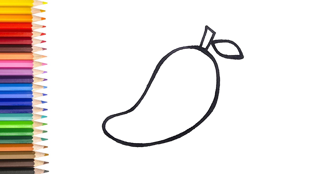 Mango Drawing for kids | Drawing & coloring | Easy Drawing - YouTube