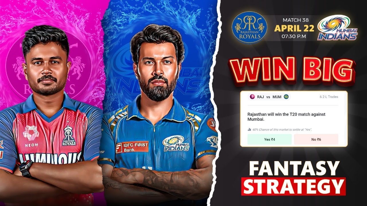 IPL 2024 - RR vs MI Playing 11 Best Fantasy Team | Winner Prediction ...