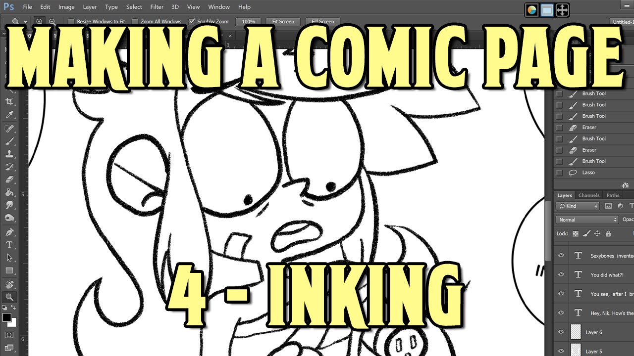 4: Inking //Creating a Comic Page - YouTube
