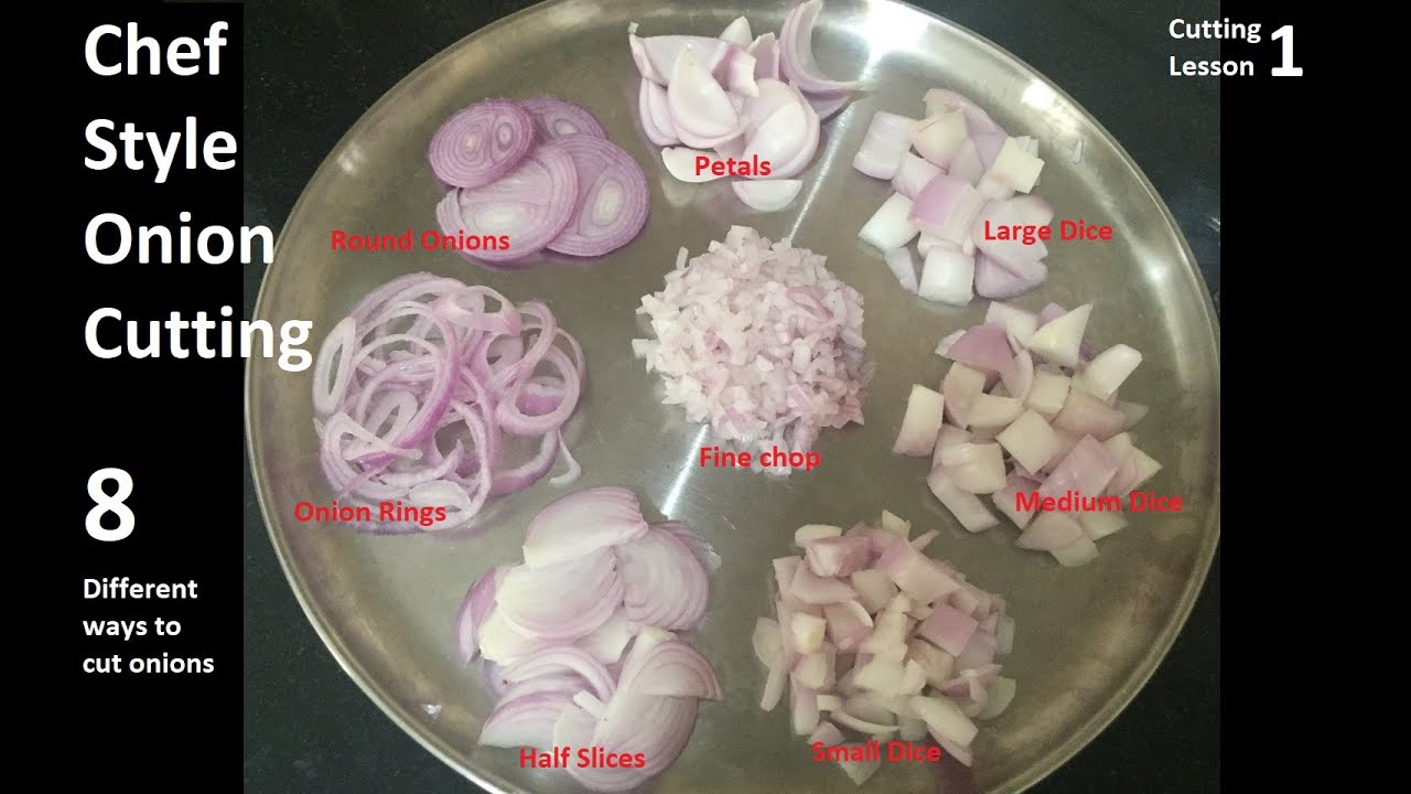 Hotel Style Onions cutting 🧅🧅 8 Different Ways To Chop An Onion 🧅🧅शेफ ...