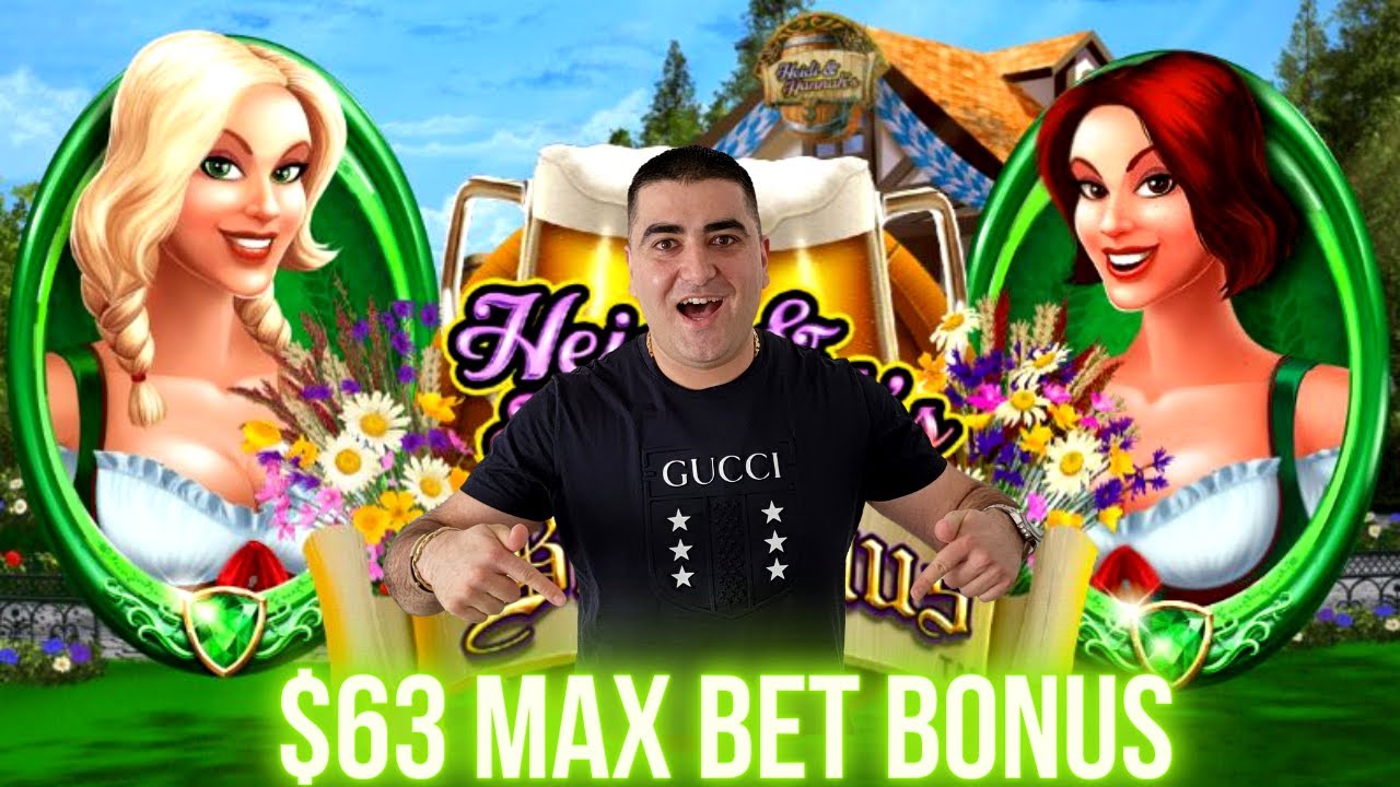 Heidi and Hannah's Bier Haus Slot Machine BONUSES - $63 Max Bets - YouTube