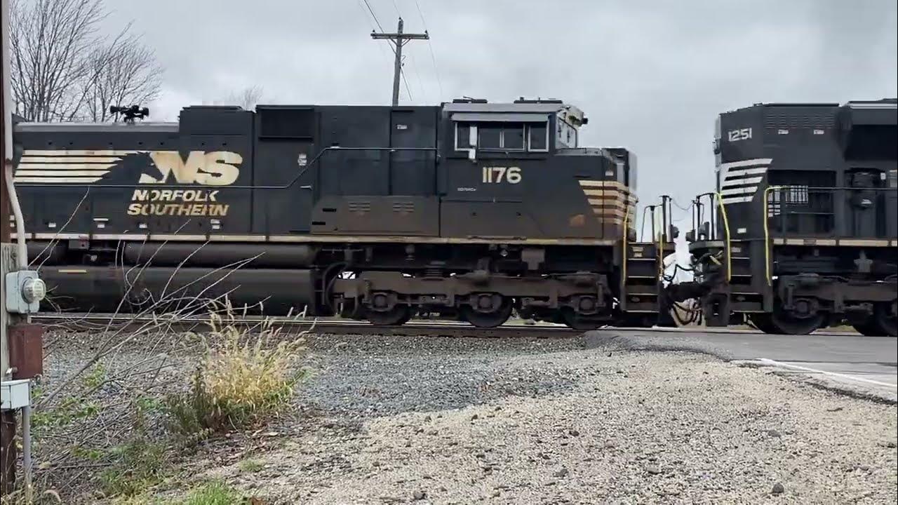 NS 1251 and 1176 on the point of a speedy intermodal train - YouTube