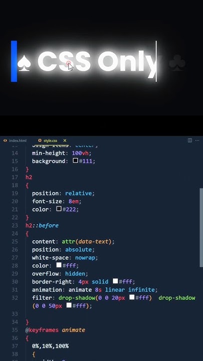CSS Eye-Catching Text Animation Using HTML & CSS! 🔥 #WebDesign #Shorts - YouTube