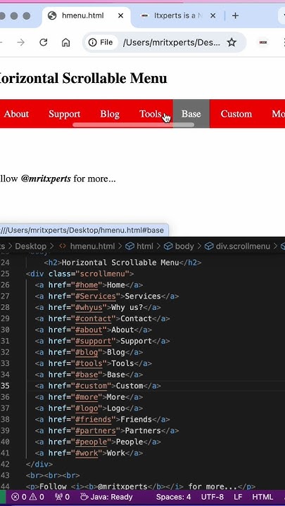 How To Create A Horizontal Scroll Menu Using Html Css Html Css Webdev Youtube