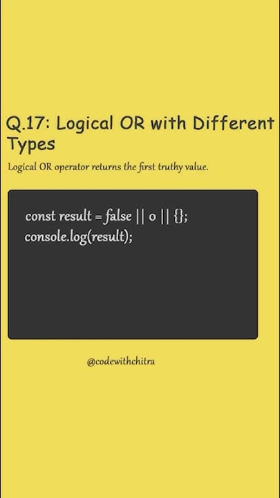 JavaScript Logical OR Explained - #Shorts | Code with Chitra - YouTube