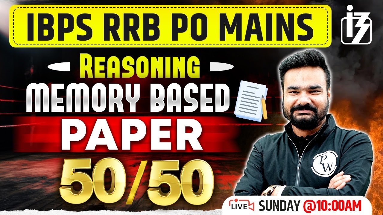IBPS RRB PO Mains 2024 | IBPS RRB PO Mains Reasoning Memory Based Paper | Reasoning By Arpit Sir ...