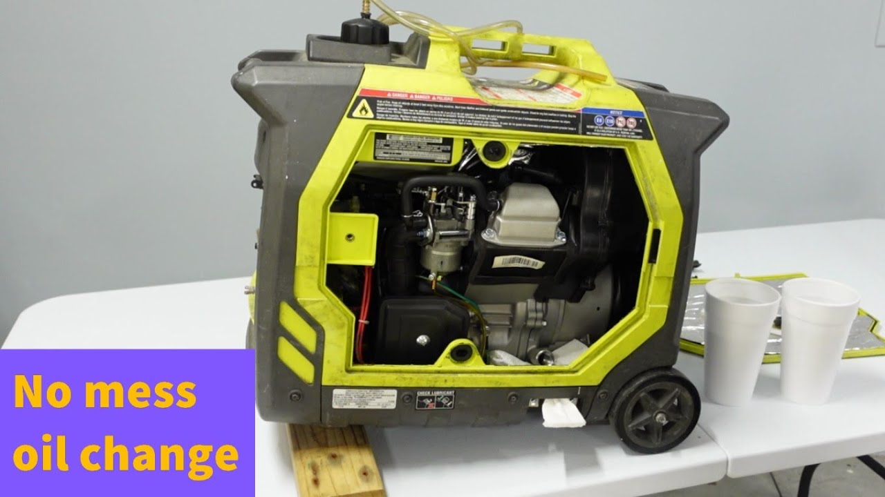 Ryobi Generator Oil Change. Step By Step, Easy, No Mess - YouTube
