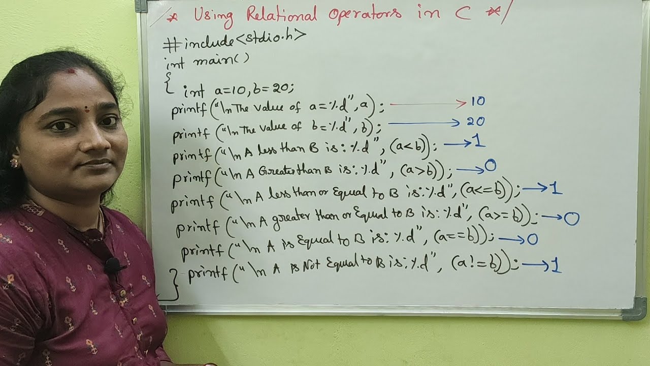 C Languageclass 33 Relational Operators In C Both In Telugu And Englishtelugu Scit