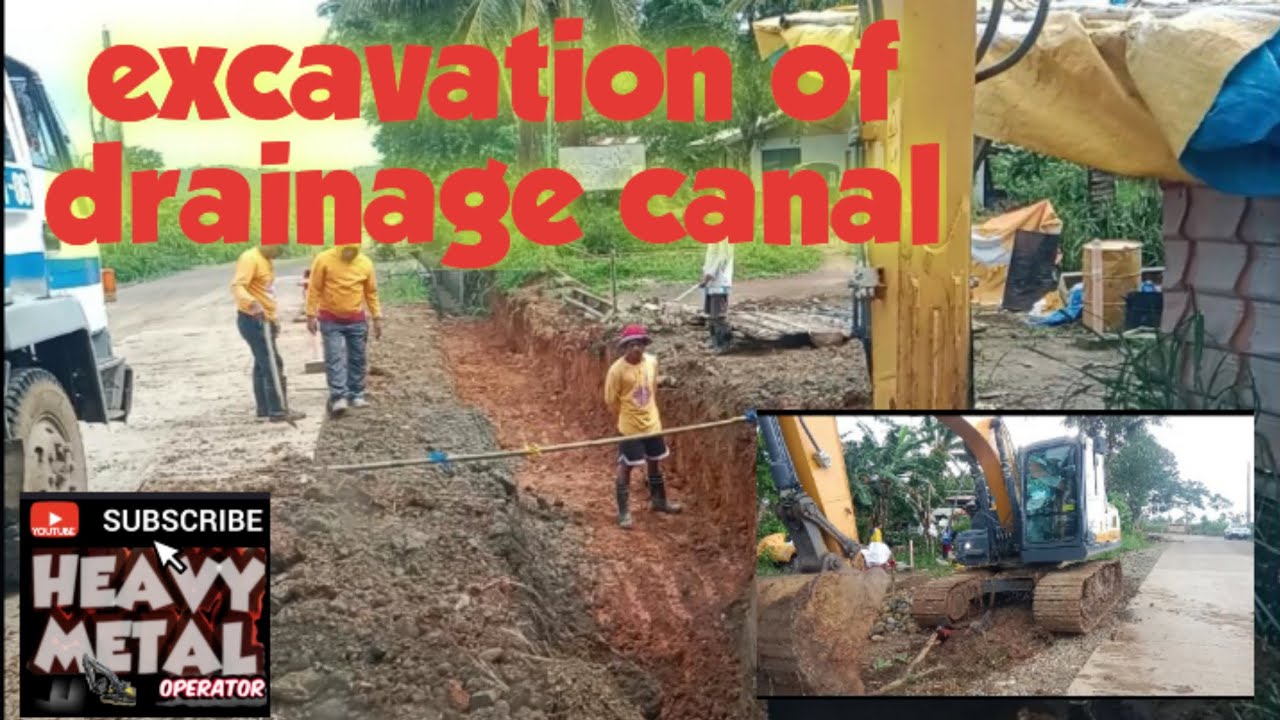 excavation of drainage canal, excavator works , #excavator # ...