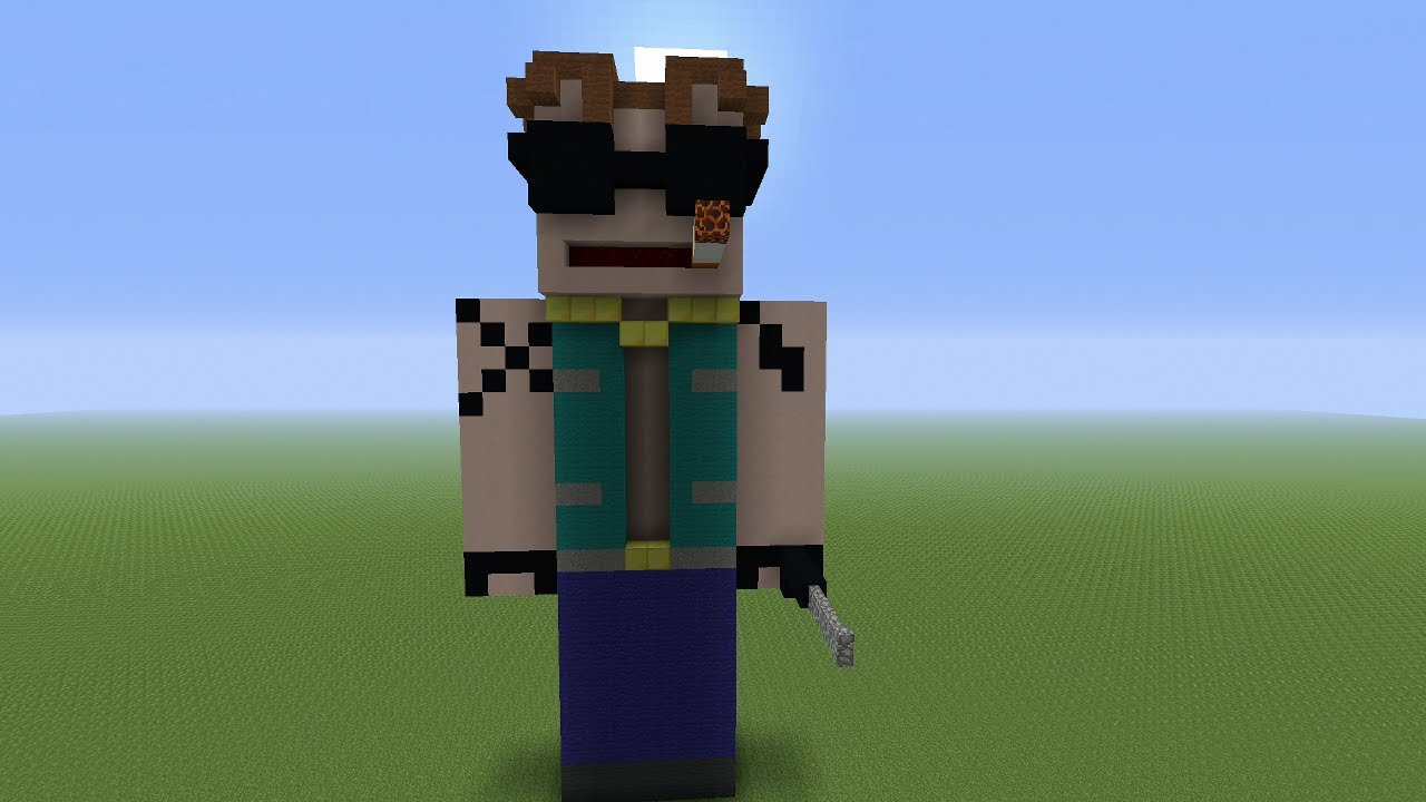 Minecraft Steve 80s Punk Character statue Build Creative Showcase PS4 ...