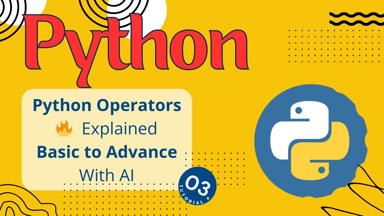 🔥Python Zero to Advance programming with AI Class #3 | Operators in Python Explained - YouTube