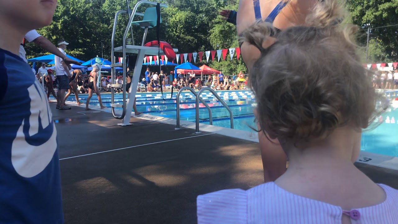 Tilly and Charlie visit Poplar Tree Pirates swim meet - YouTube