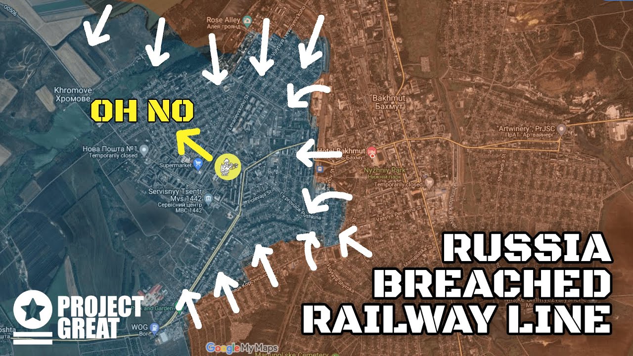 Russia Destroyed Ukrainian Defensive Line Near Railway In Bakhmut - YouTube