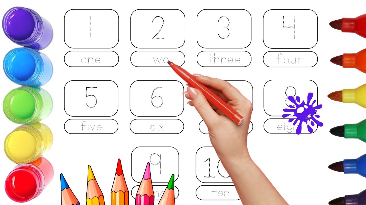 123 Numbers | 1234 Number Names | 1 To 10 Numbers Song | 12345 learning ...