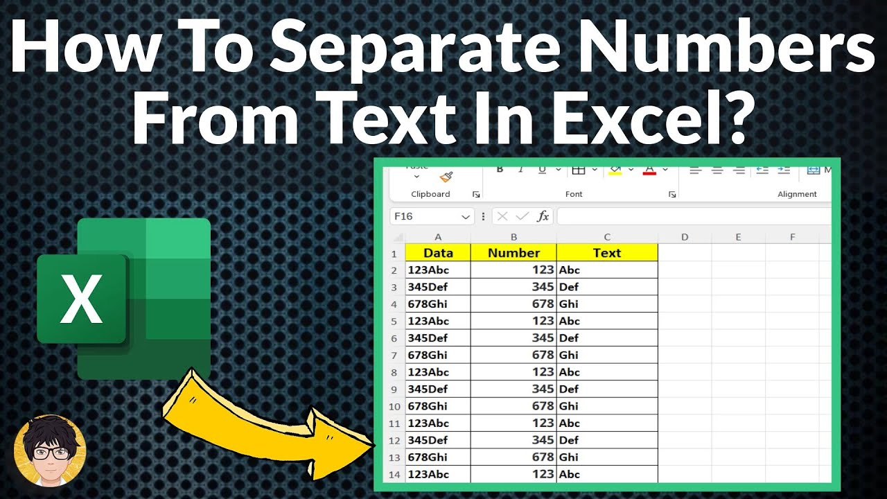 How To Separate Numbers From Text In Excel - YouTube
