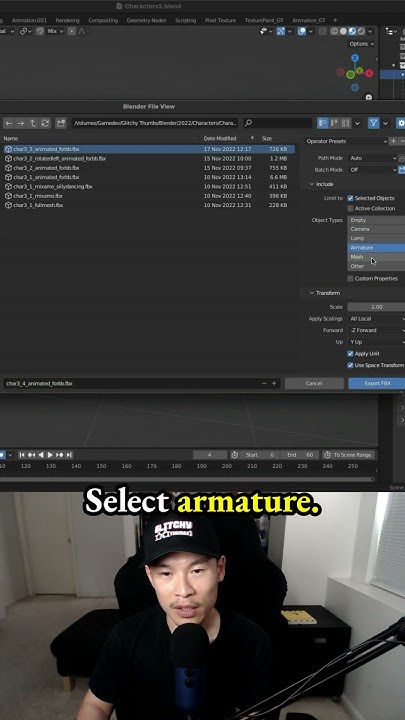 Export FBX w/ Correct Settings for Character Models - making a 3d game in Blender - 3.4: Dino ...
