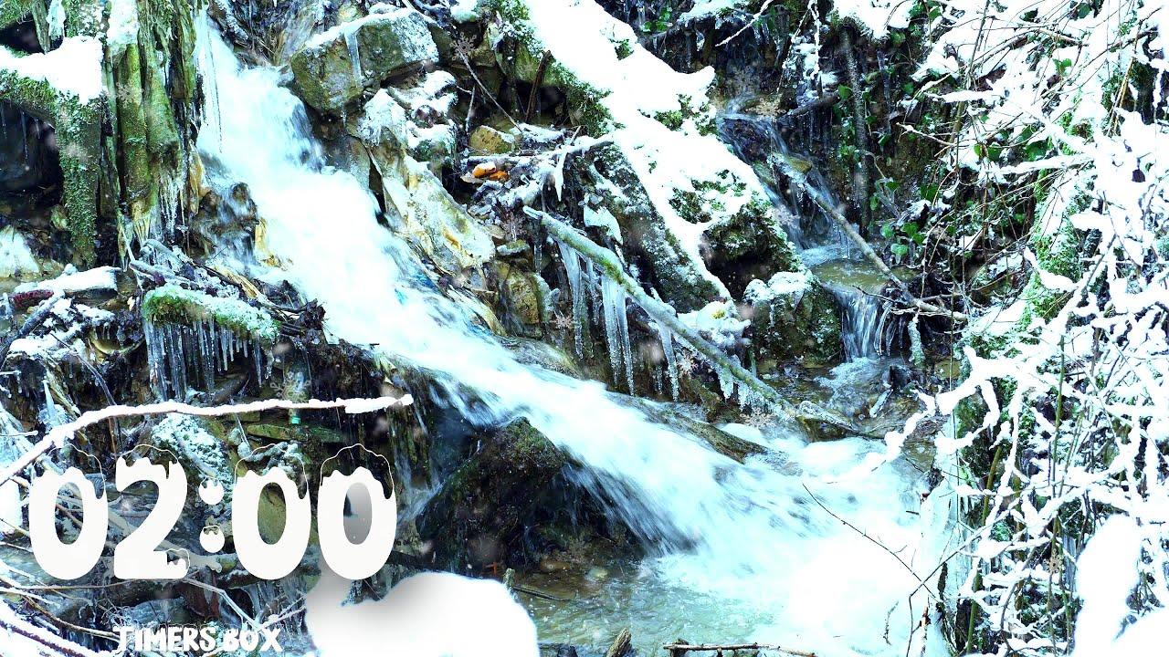 Beautiful Winter: 2 Minute Countdown with Water Sounds & Relaxing Music ...