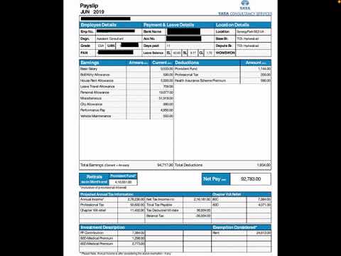 Payslip of AST in #TCS #Hyderabad #1lakh+/Month - YouTube