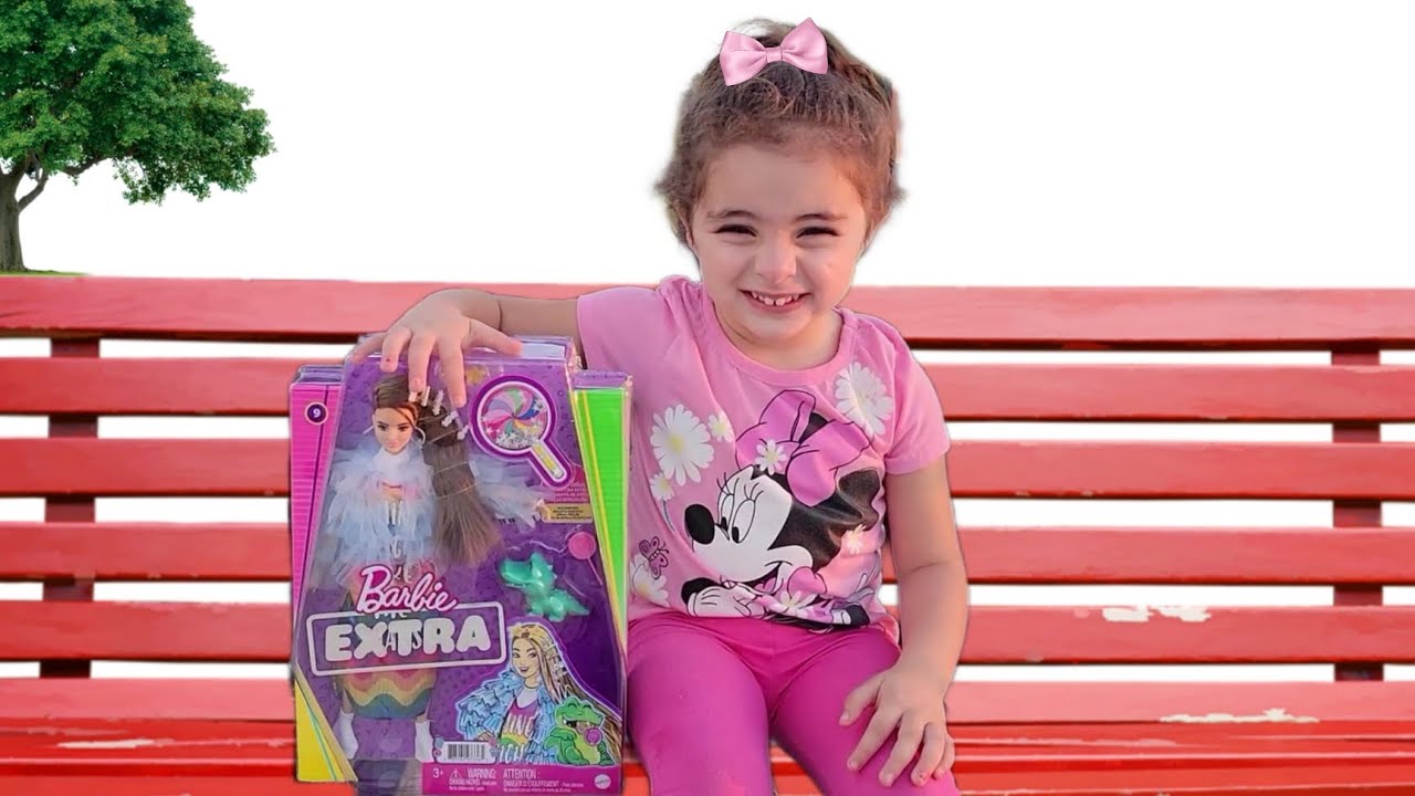 Mariam Gets A Barbie Extra Doll #9 In Blue Ruffled Jacket With Pet ...