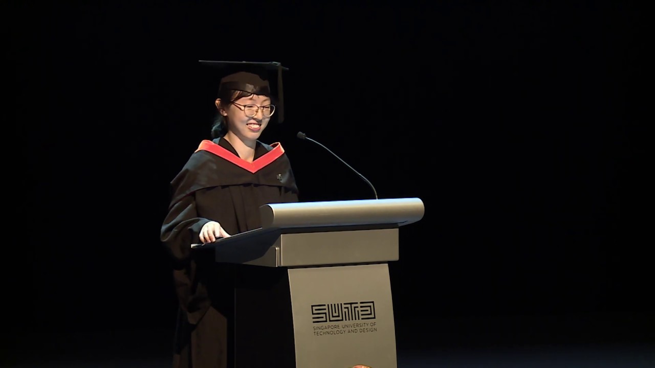 SUTD Grad Day 2019 - Speech by Ms Blossom Tang (Valedictorian) - YouTube