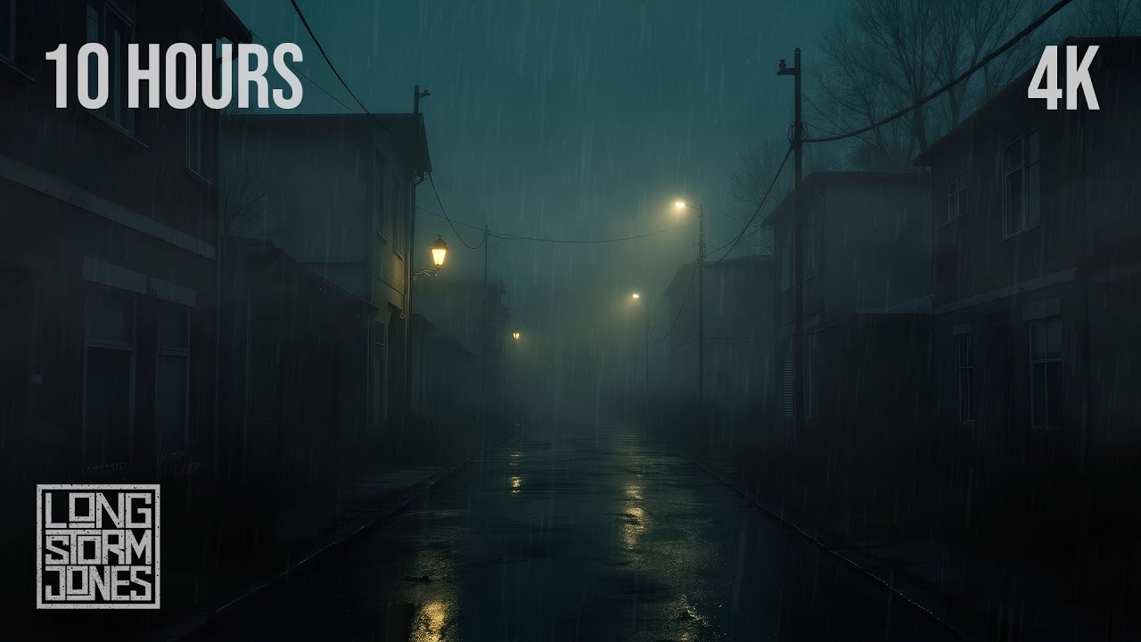 No One Left But The Rain | Heavy Urban Rain & Thunder Ambience to Calm ...