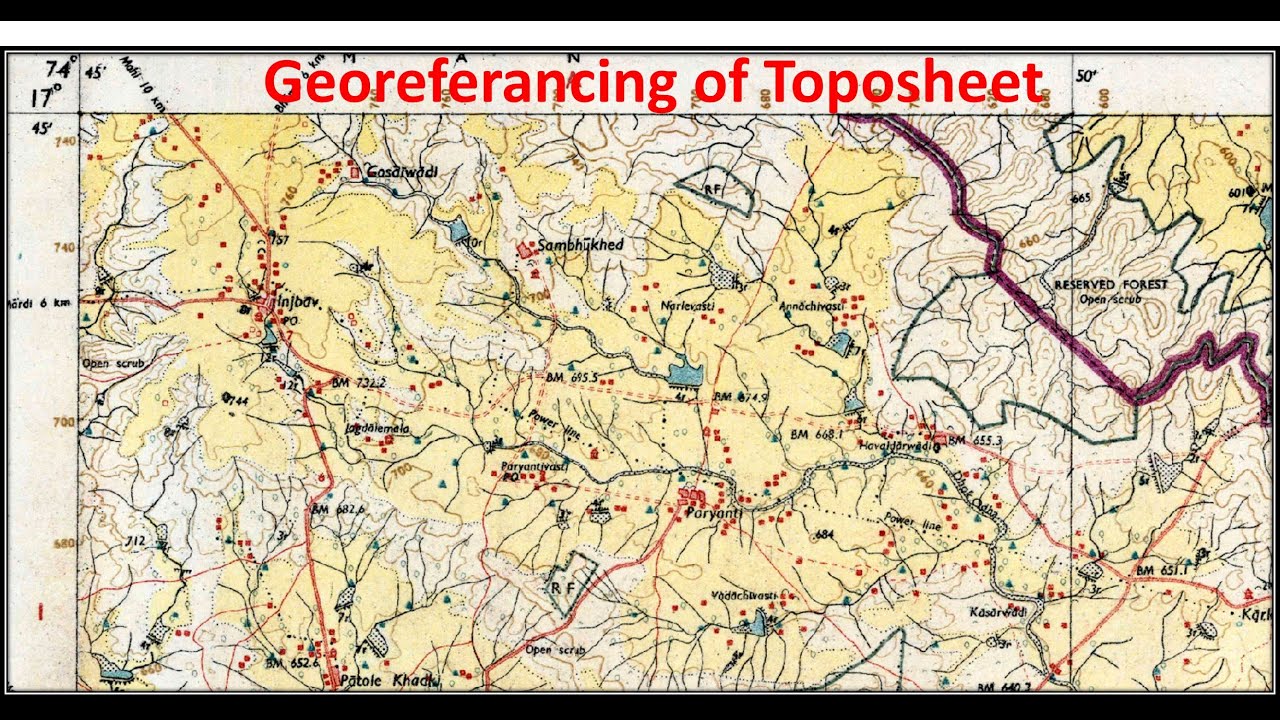 Georeferencing of Toposheet#Arc GIS 10.4.1#Georeferencing#Toposheet ...