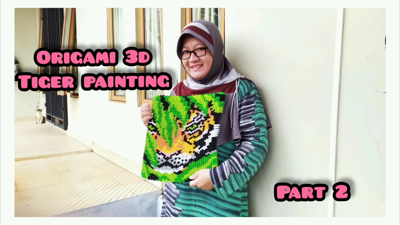 Tutorial Origami 3d Tiger Painting part 2 - YouTube
