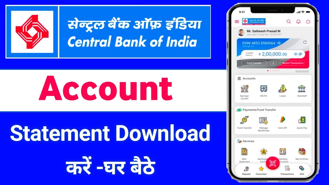 central Bank Account Statement Download 2023 | Central Bank Account ...