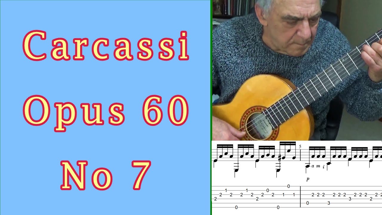 Matteo Carcassi Etude, Op. 60, No. 7 with tab - YouTube