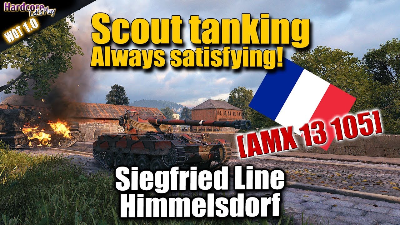 WOT: AMX 13 105, French scout tanking, Siegfried Line, Himmelsdorf ...