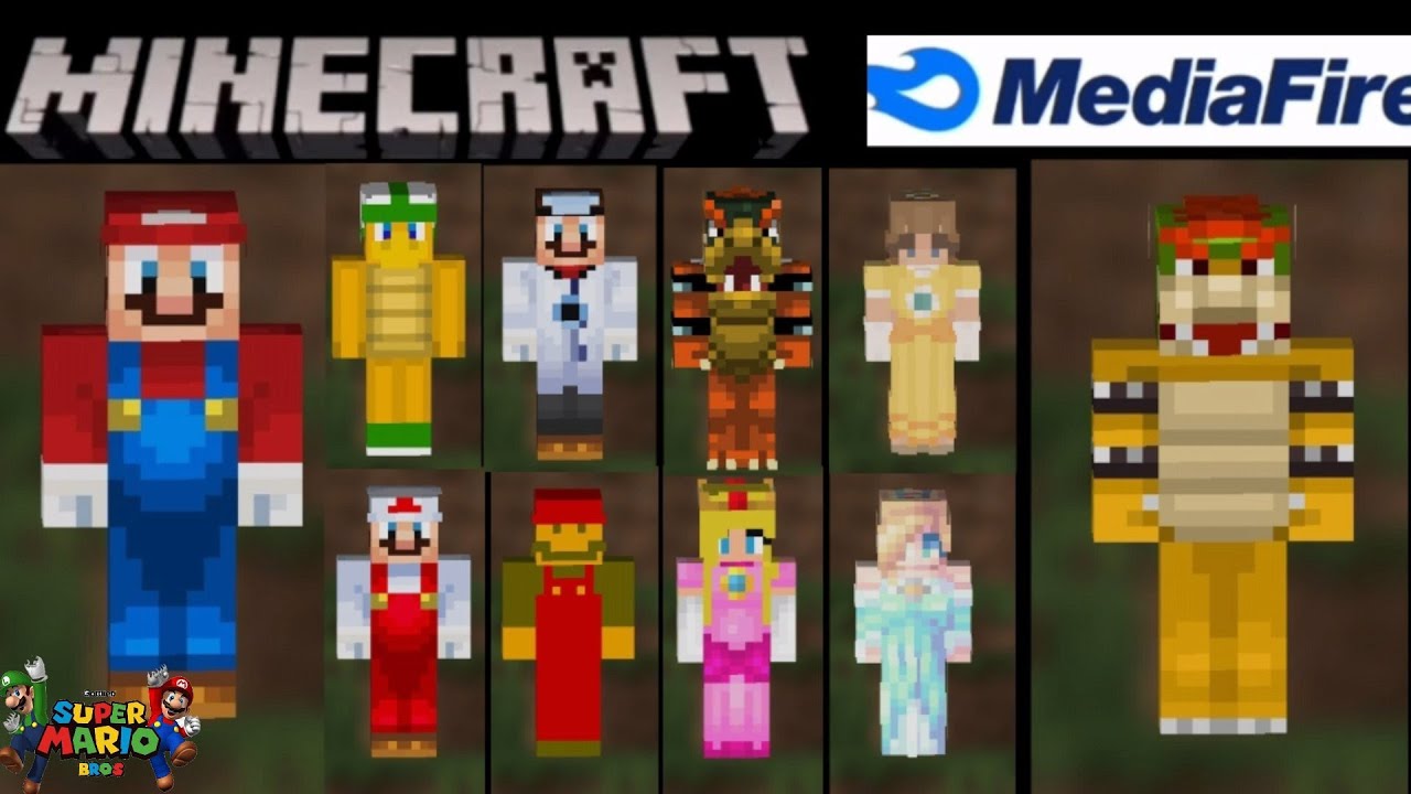 descargar Skin Pack de SUPER MARIO BROS para Minecraft. Por mediafire ...