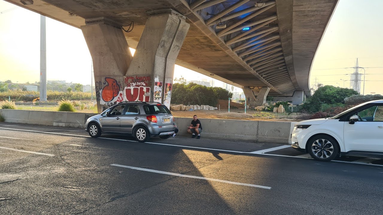 While driving the car, pulling over to hide from rockets fired by Hamas ...