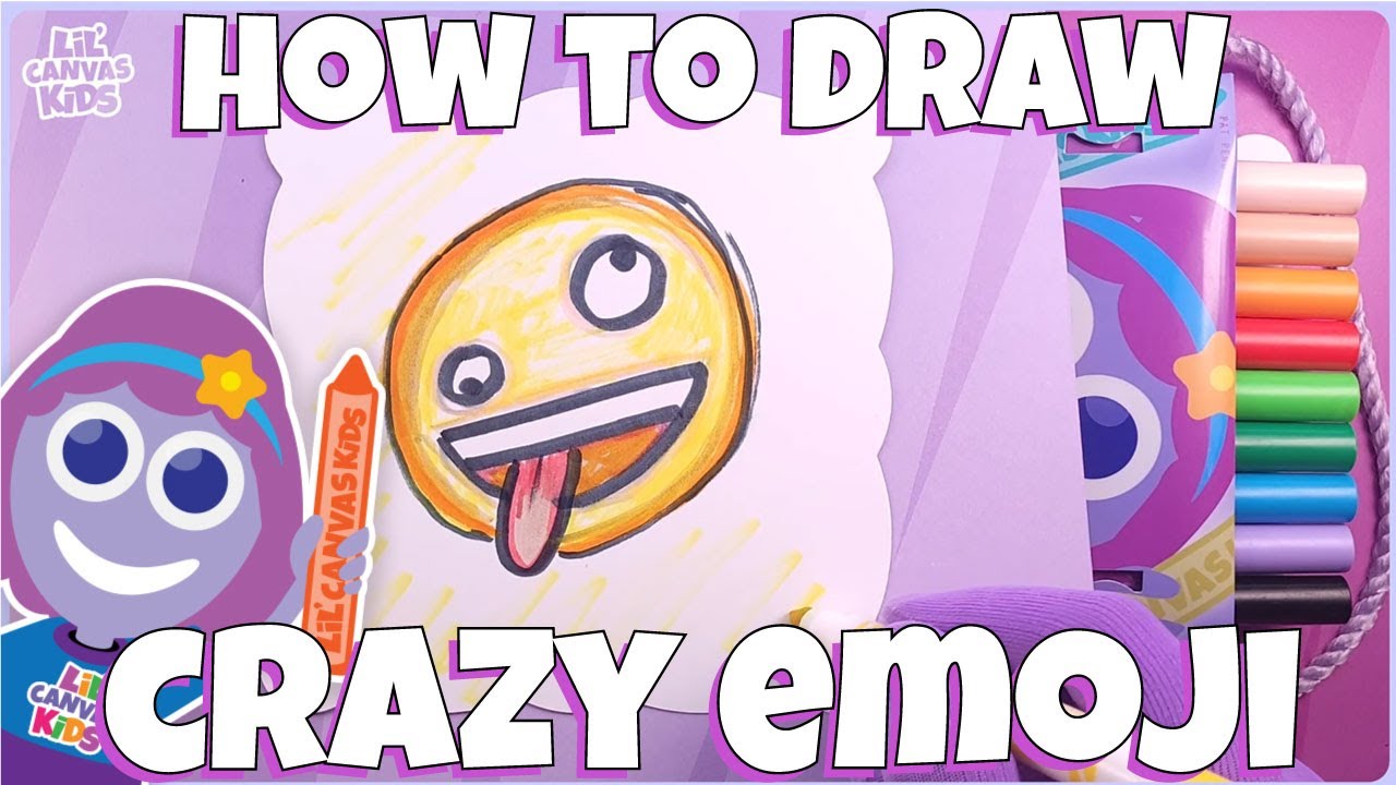 How to draw a Silly Face Emoji 🤪🤪🤪 | Drawing Tutorial for Kids - YouTube