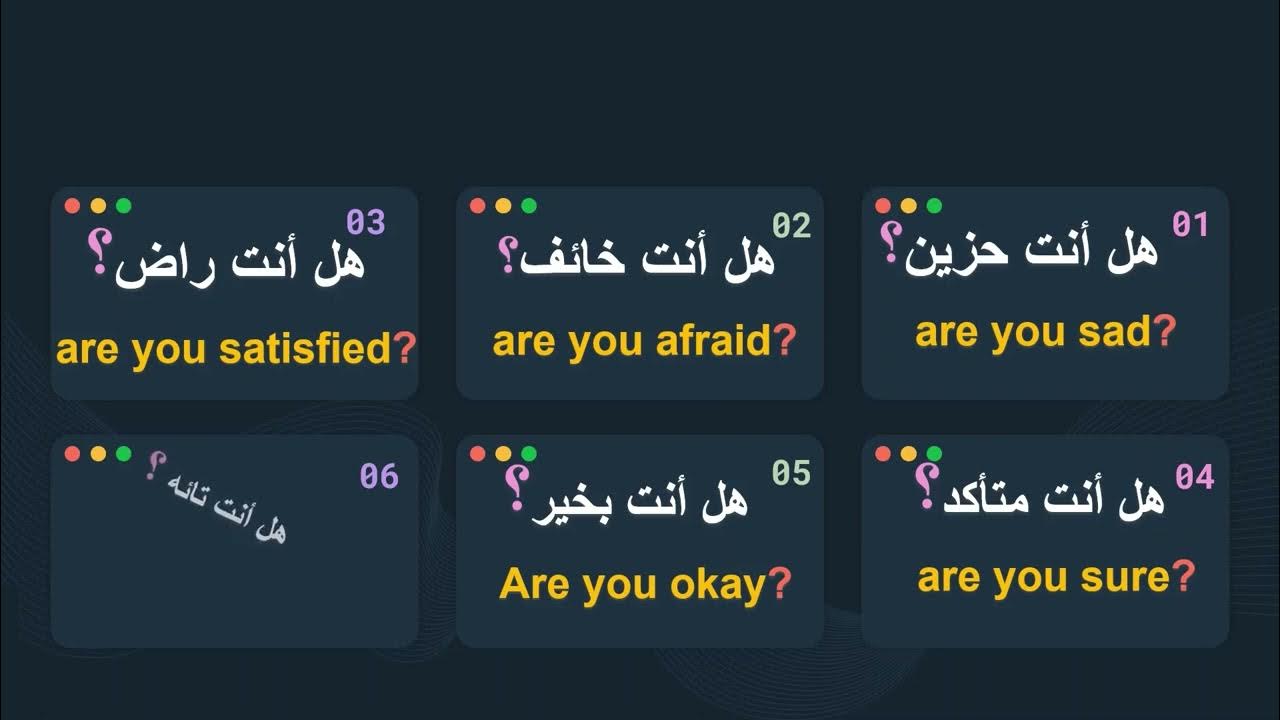 short questions frequently used in daily life in Arabic , Arabic ...