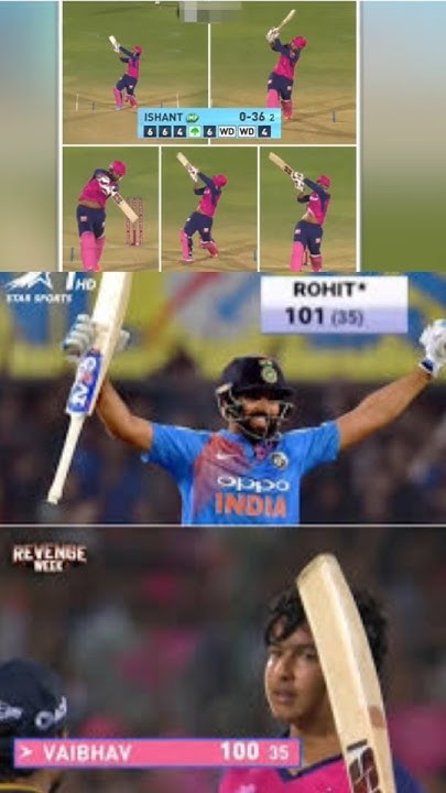 Rohit Sharma Ne T20 me 35 Ball per shatak mara tha vaibhav Ne 35 Ball me hi shatak mara hai ...