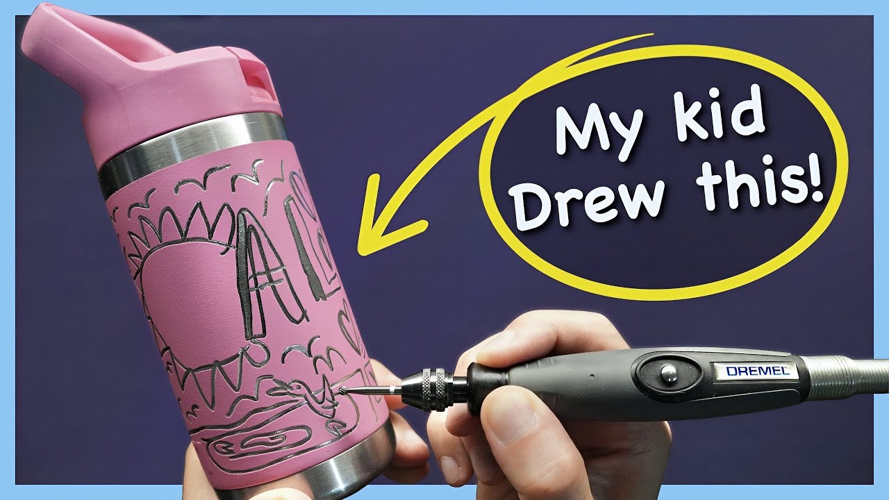 ENGRAVING with DREMEL | CUSTOMIZING my Daughter's Water Bottle! - YouTube