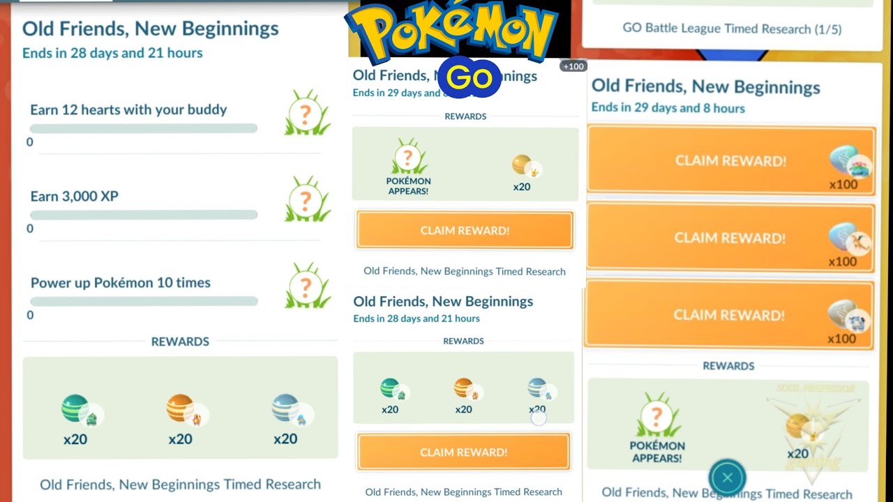 Old Friends, New Beginnings how get the rewards #pokemongo #rewards # ...