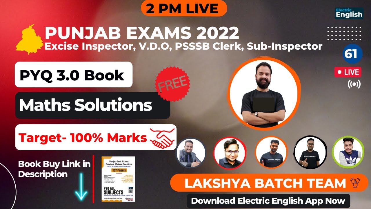 Free 🔴Class-61 | PYQ 3.0 Book Maths Solutions | For PSSSB Excise ...