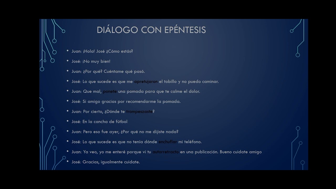 Los Metaplasmos ejemplo de diálogo con ¡epéntesis! Santiago David ...