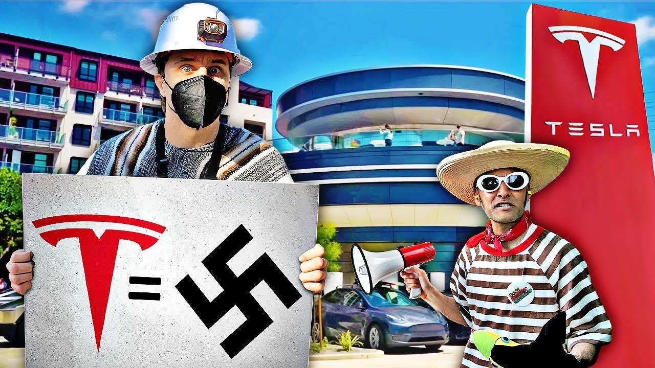 Undercover at the Tesla Diner Protests - YouTube