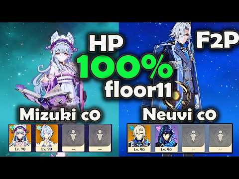 🔥 F2P Duo & 100% HP Clear!? Mizuki & Neuvillette | Spiral Abyss 11 | Genshin Impact