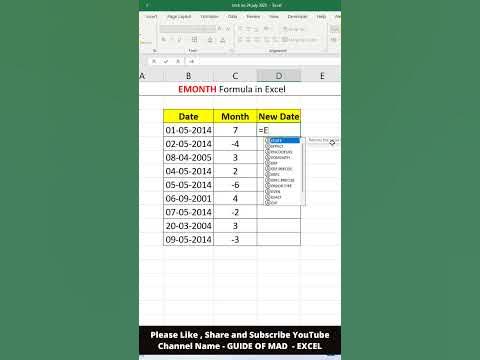 Excel interview skills 30 |EOmonth Formula in Excel #excel #exceltips #shorts #exceltutorial ...