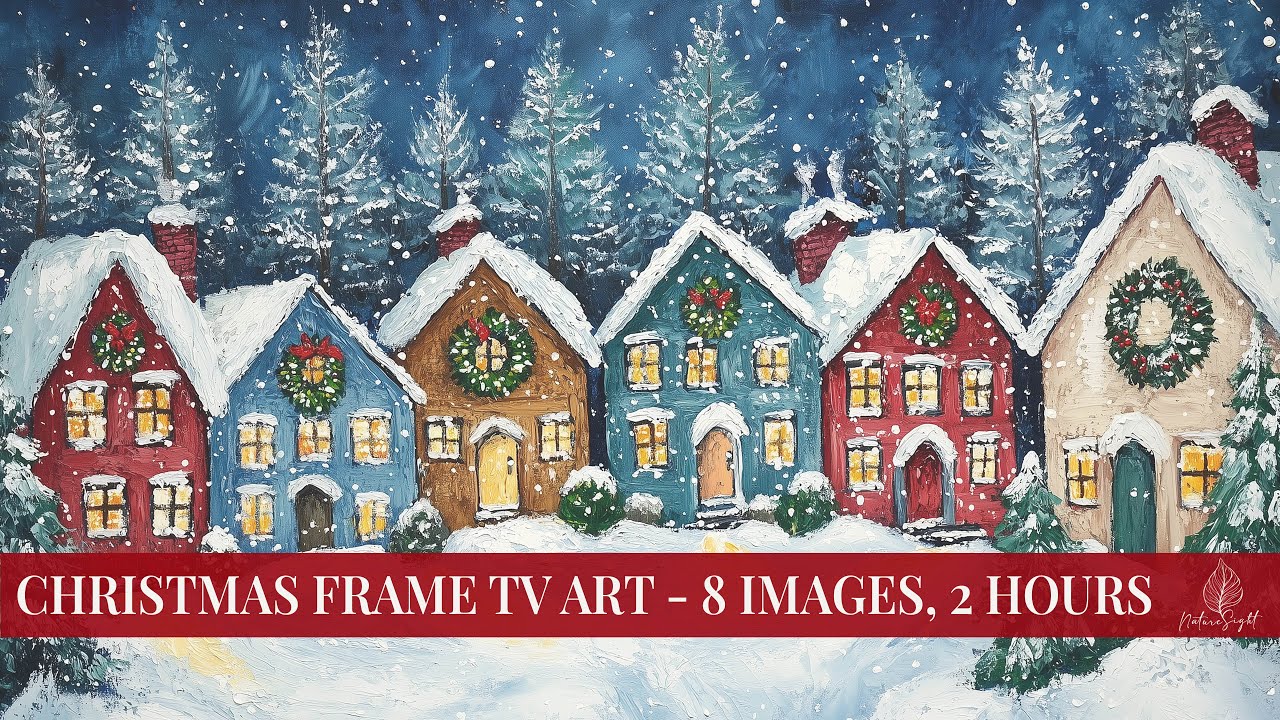 Christmas Frame TV Art | Vintage Snowy Screensaver | Looping Holiday ...