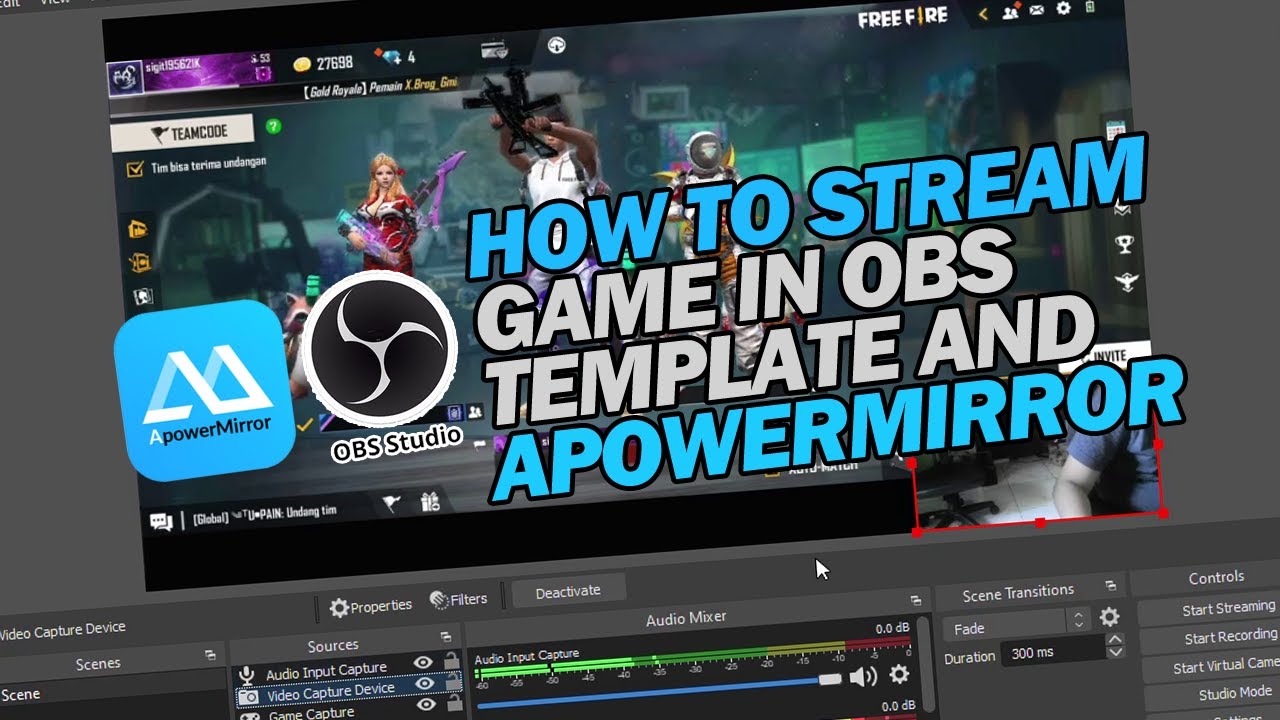 STREAMING MENGGUNAKAN OBS DAN APOWERMIRROR || HOW TO STREAM WITH OBS ...
