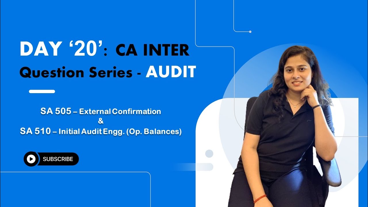 SA 505 & 510 | Day 20 | CA Inter Question Series | Audit | Important ...