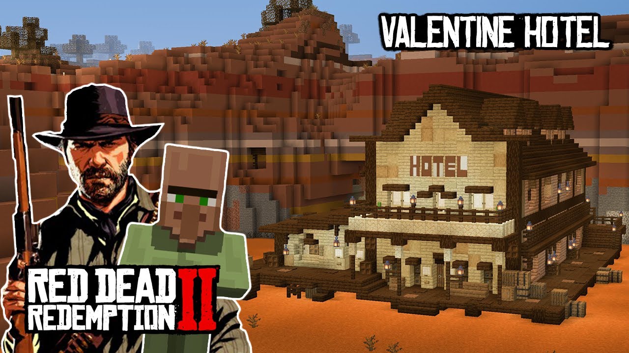Minecraft: Red Dead Redemption Valentine Hotel (My FIRST Build!) - YouTube
